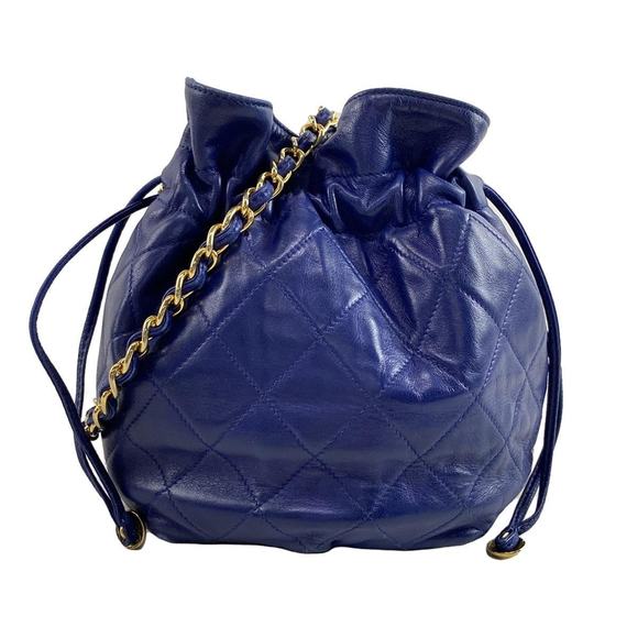 CHANEL | Bags | Chanel Matelasse Lambskin Chain Shoulder Drawstring ...